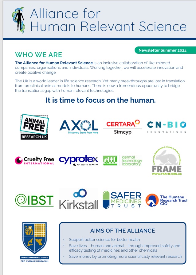 Alliance for Human Relevant Science 2024 Newsletter - Human Relevant Science